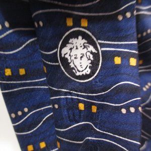 Versace | Accessories | Versace Classic Blue Silk Tie V2 Medusa Logo ...